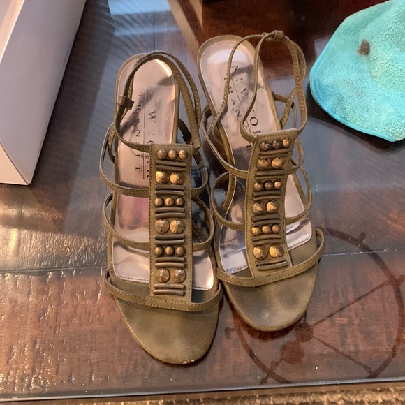 New York Transit | Shoes | Army Green Wedge Sandals | Poshmark
